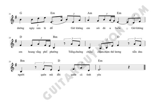 Sheet nhạc Thành Phố Buồn - Đàm Vĩnh Hưng - Shop Guitar Quy Nhơn